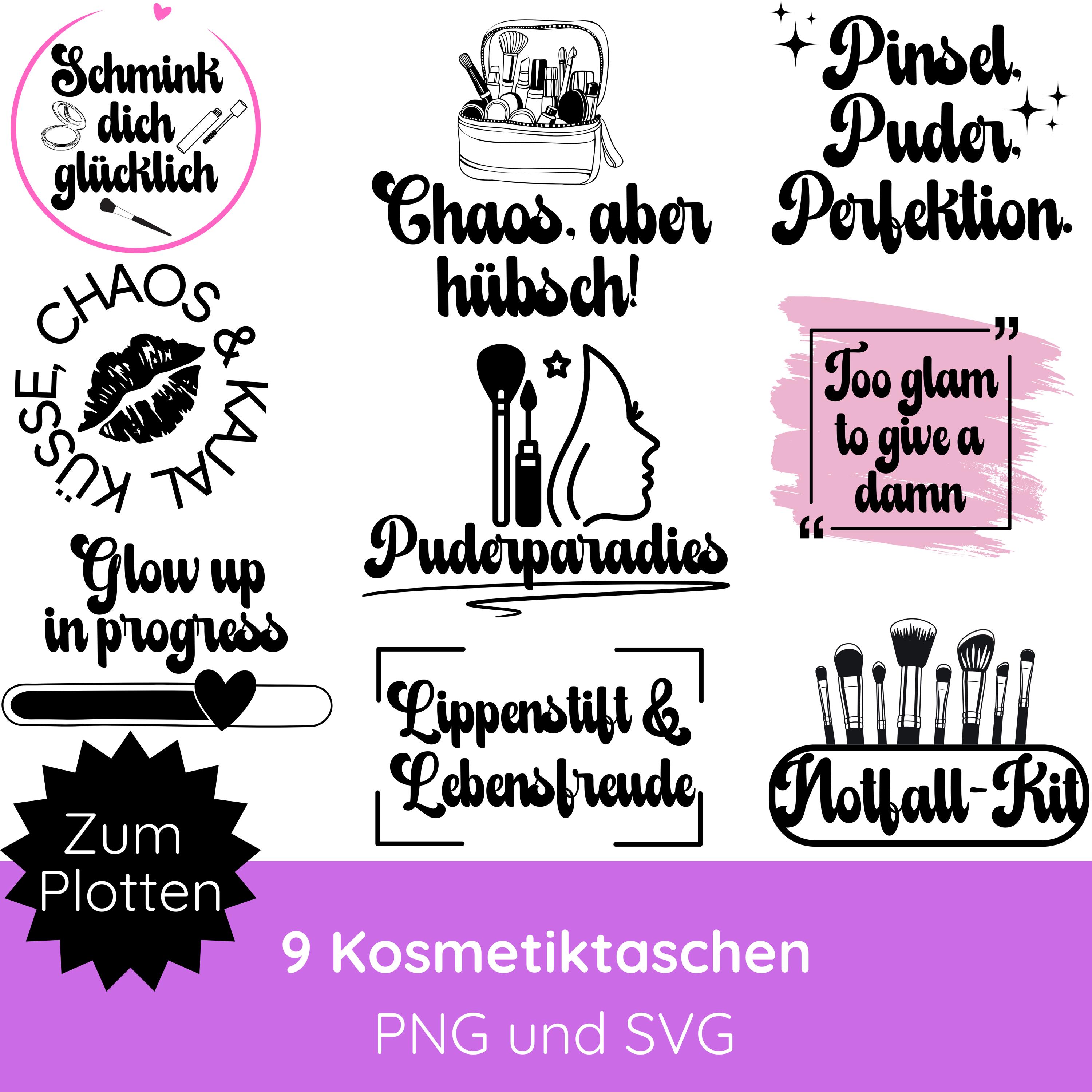 Plotterdatei für Kosmetikbeutel PNG SVG · Kosmetik svg · Schminktasche ...