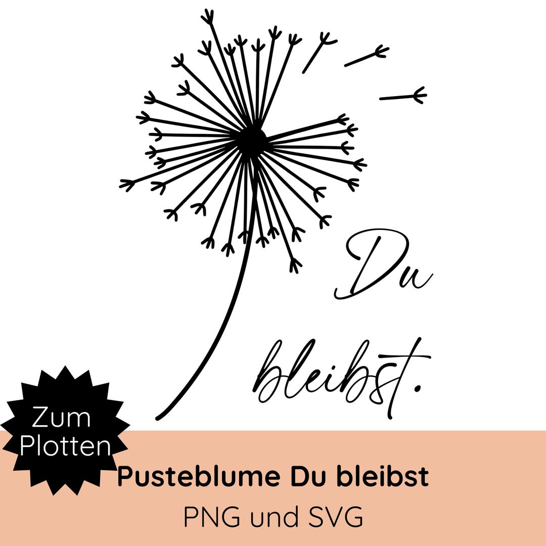 Plotterdatei Trauer SVG PNG Pusteblume Für Trauerkerze Trauerkarte Svg ...