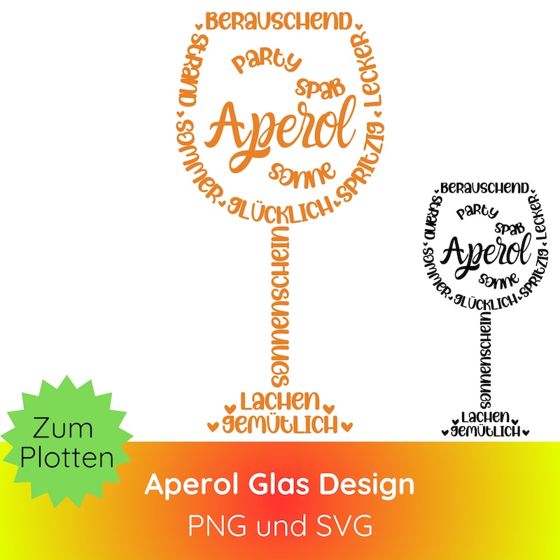 Aperolglas plotterdatei - Etsy.de