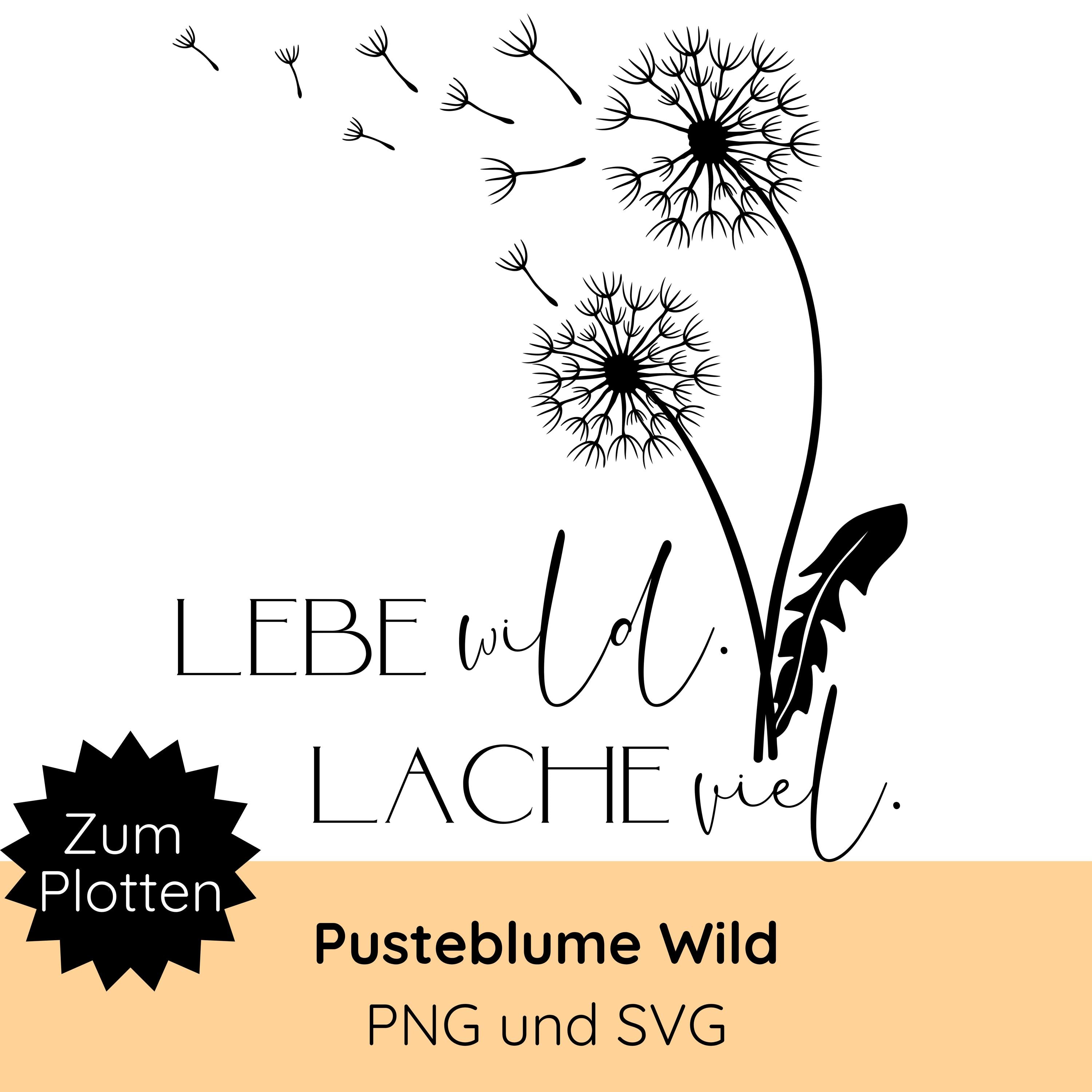 Plotterdatei Pusteblume Mit Spruch SVG PNG Inspirierende Sprüche SVG Kissenbezug, Tasse ...