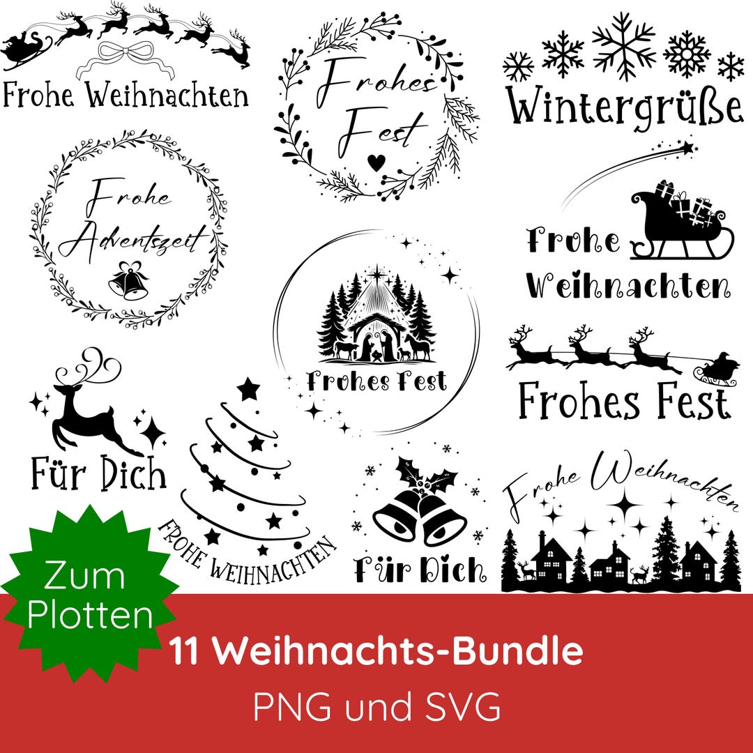 Christmas SVG · German Christmas Plotting Bundle PNG SVG · Plotter ...