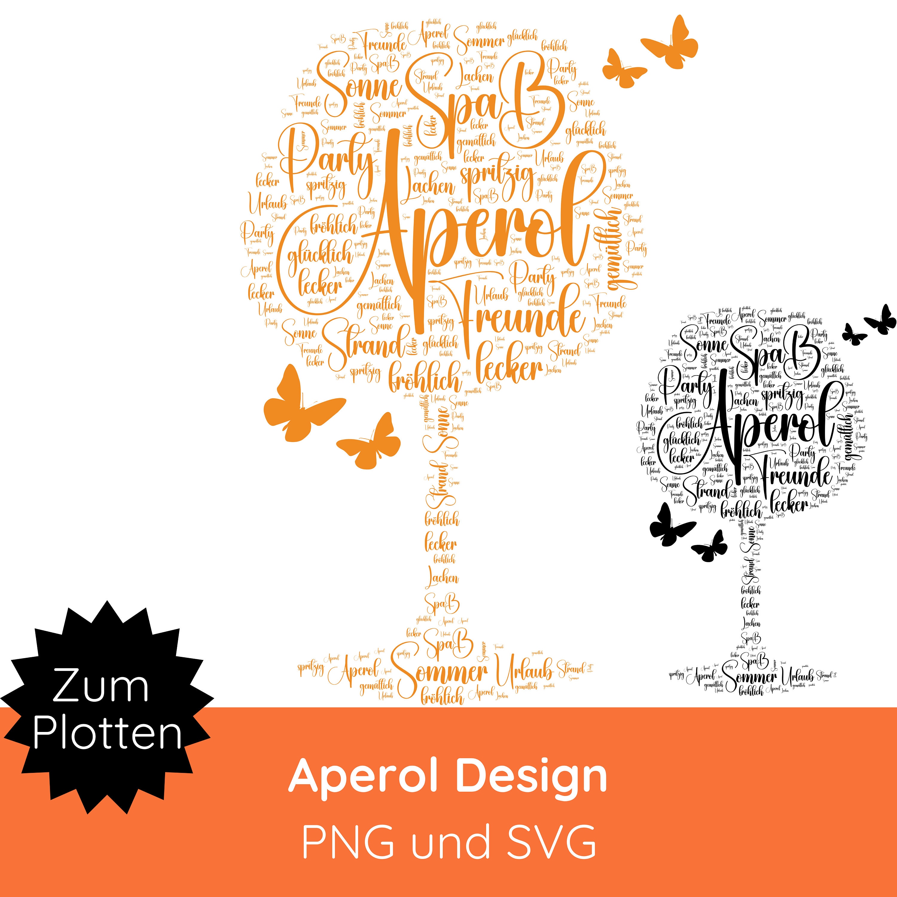 Aperol Glass Plotter File SVG PNG Cricut Silhouette Studio Drinking Svg ...