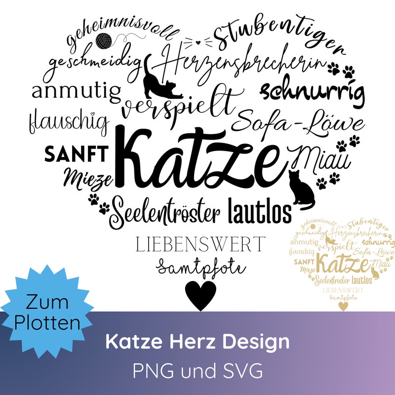 Plotterdatei katze - Etsy.de