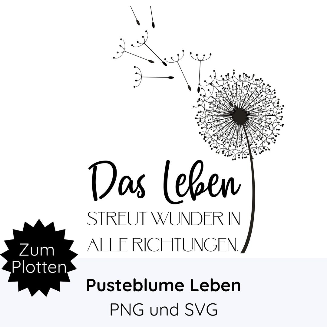 Plotter File Dandelion With Saying SVG PNG Cricut Silhouette Studio ...