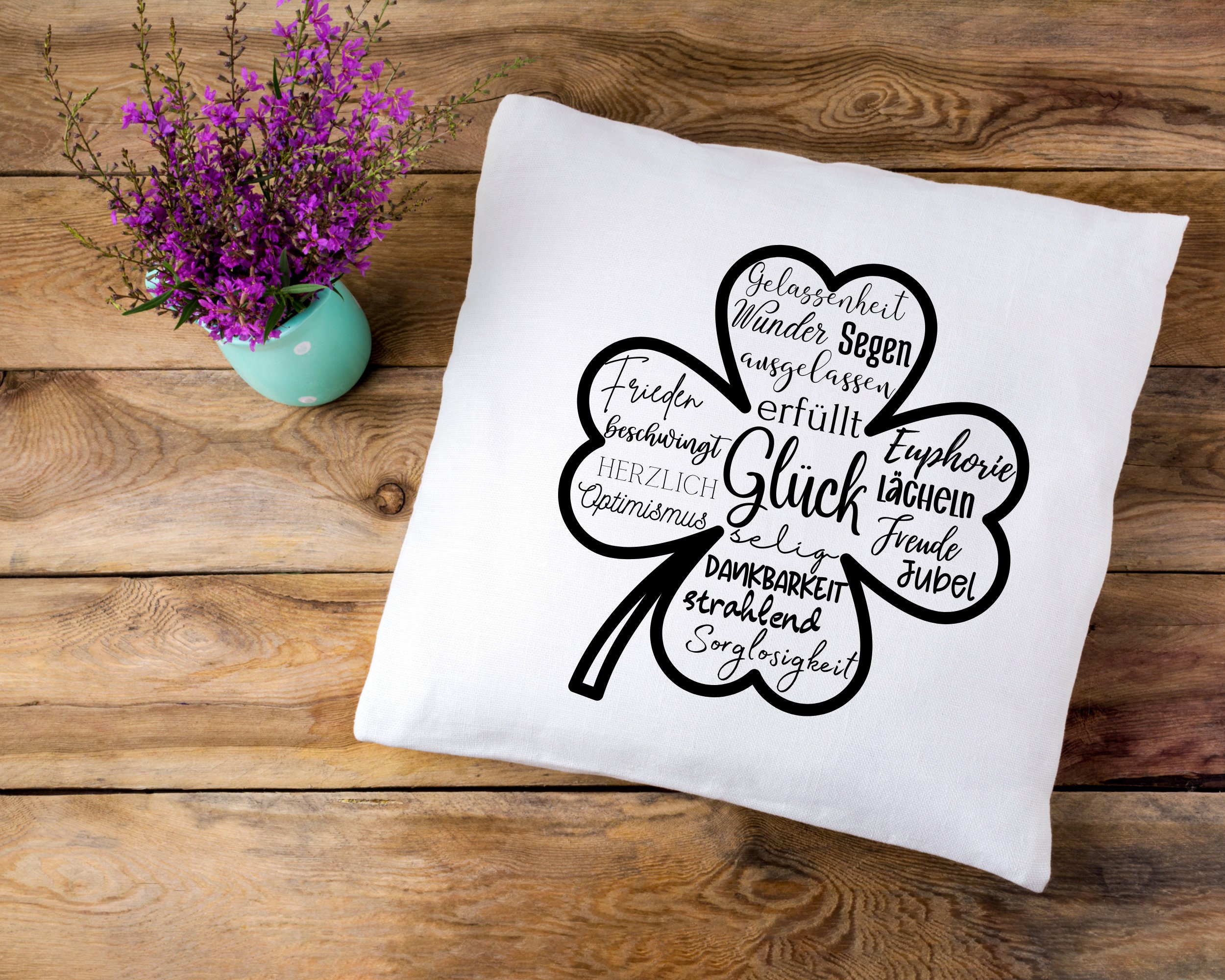 Kleeblatt Plotterdatei Glück SVG PNG · Glücksbringer Deko · Happiness Plotter · Cricut ...