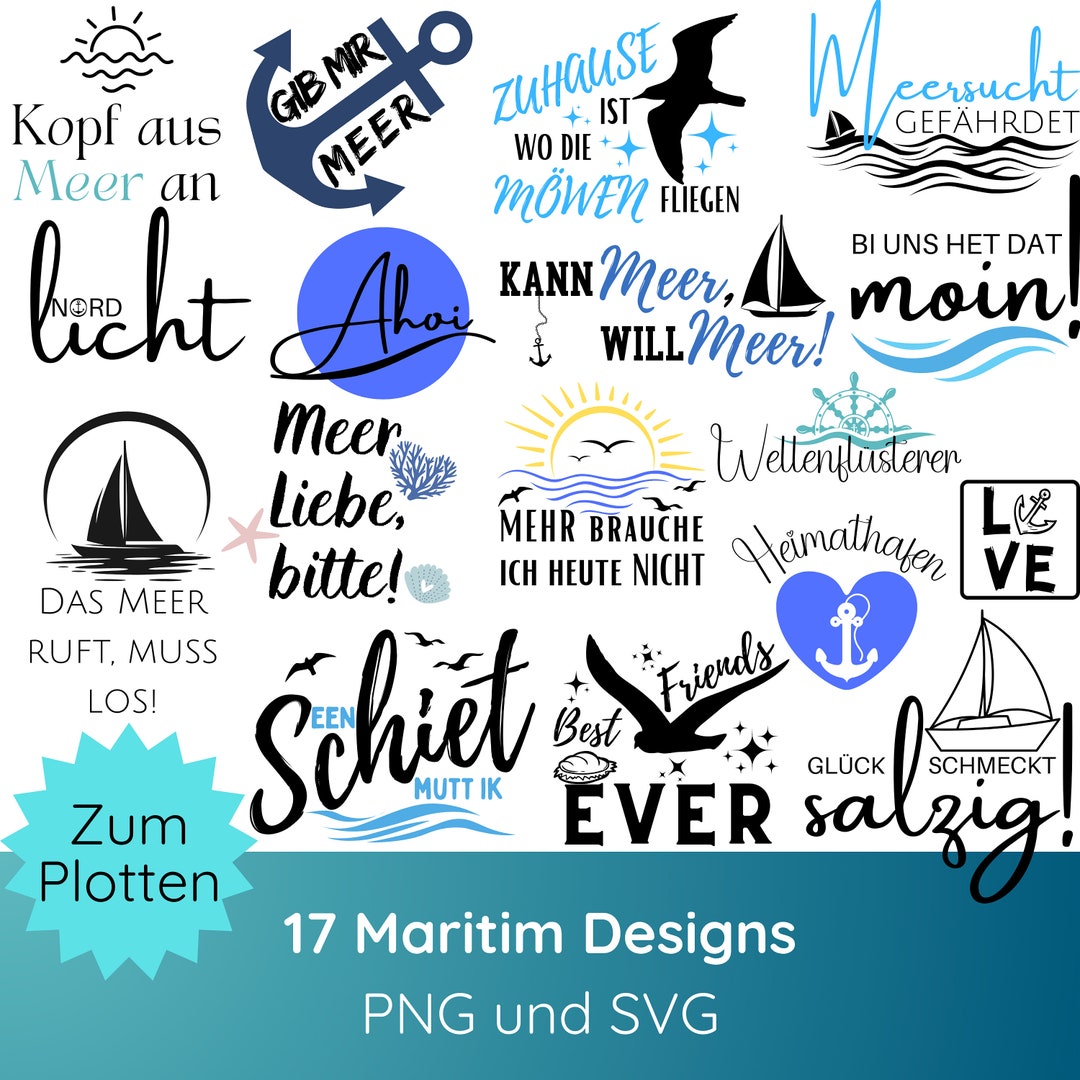 Plotter File Maritim SVG PNG · German Nautical Bundle · Cricut ...