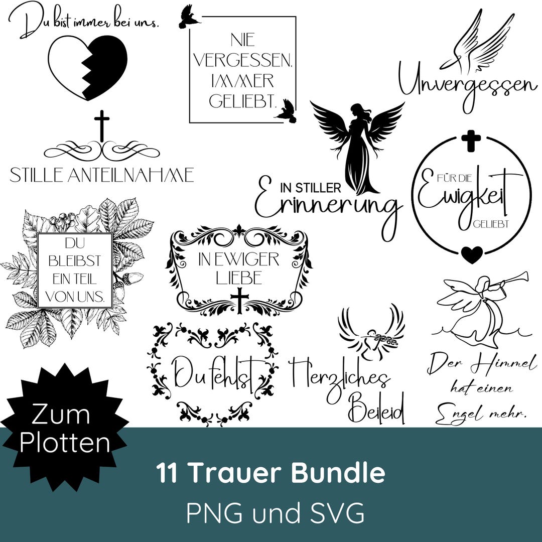 Plotter File Mourning Bundle SVG PNG · Mourning Sayings · Farewell SVG ...