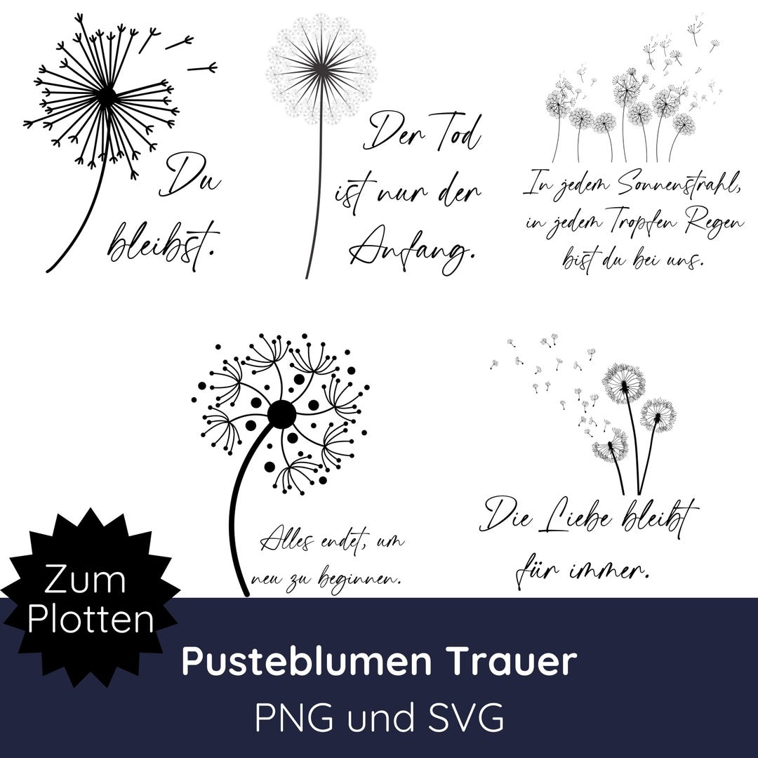 Plotter File Mourning Bundle SVG PNG · Mourning Card Svg · Dandelion ...