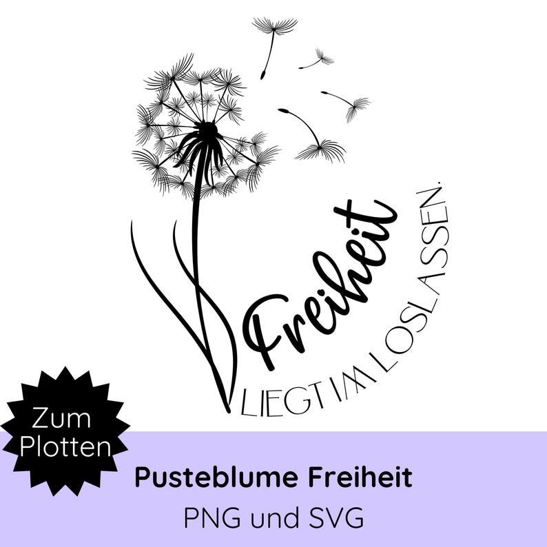 Plotter File Dandelion With Saying SVG PNG Inspirational Sayings ...