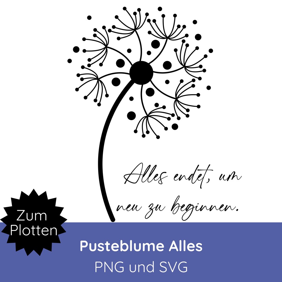 Plotterdatei Trauer SVG PNG Trauerkarte Svg Pusteblume Für Trauerkerze ...