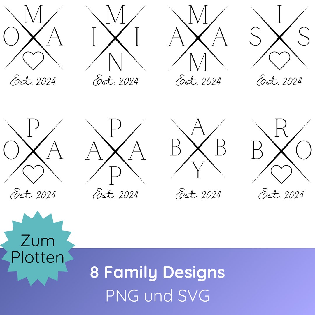 Family Plotter File PNG SVG Mom Svg Dad Svg Gift for Birth Mini Svg ...