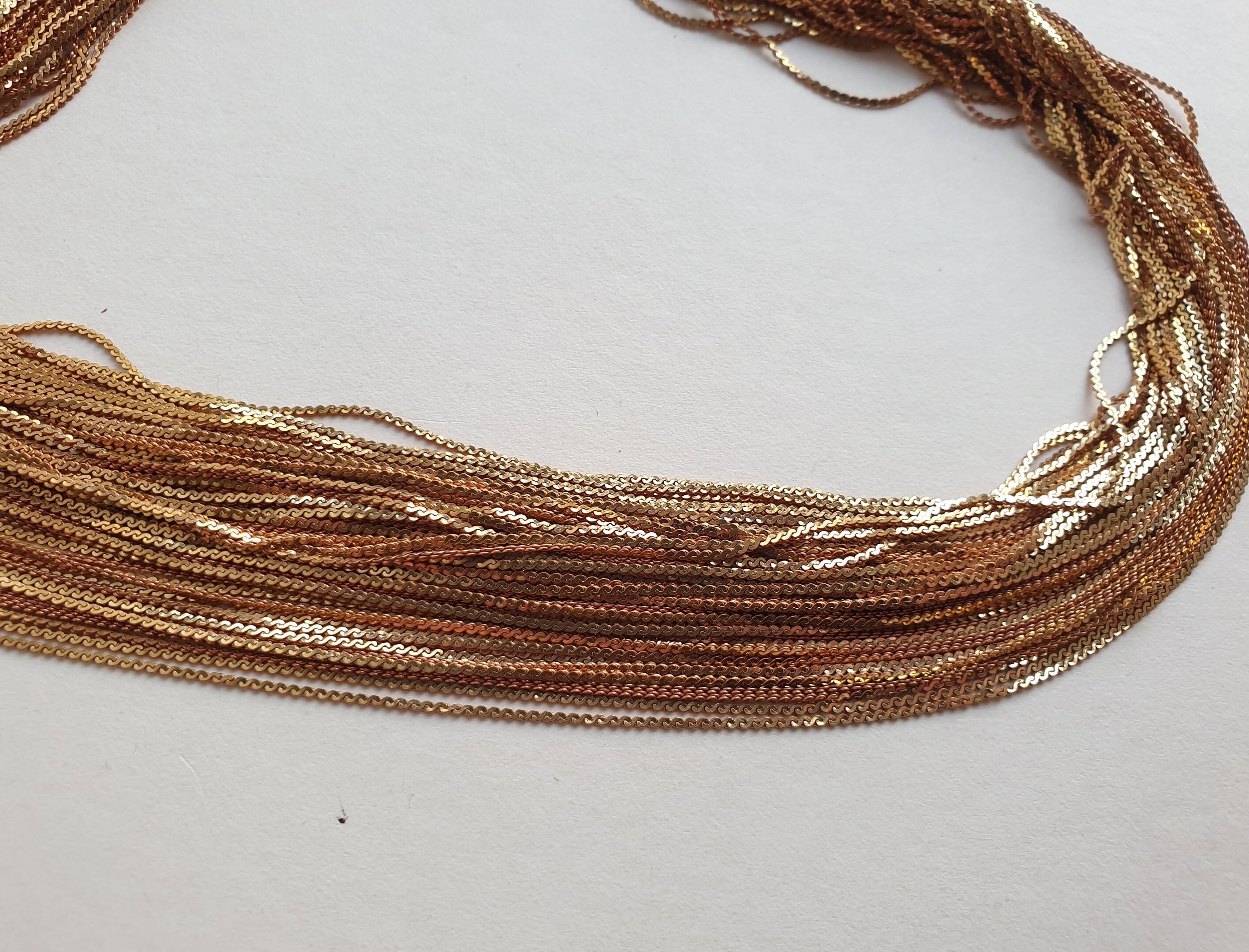 Vintage Brass Serpentine Chain Necklaces Vintage 70s Necklaces - Etsy
