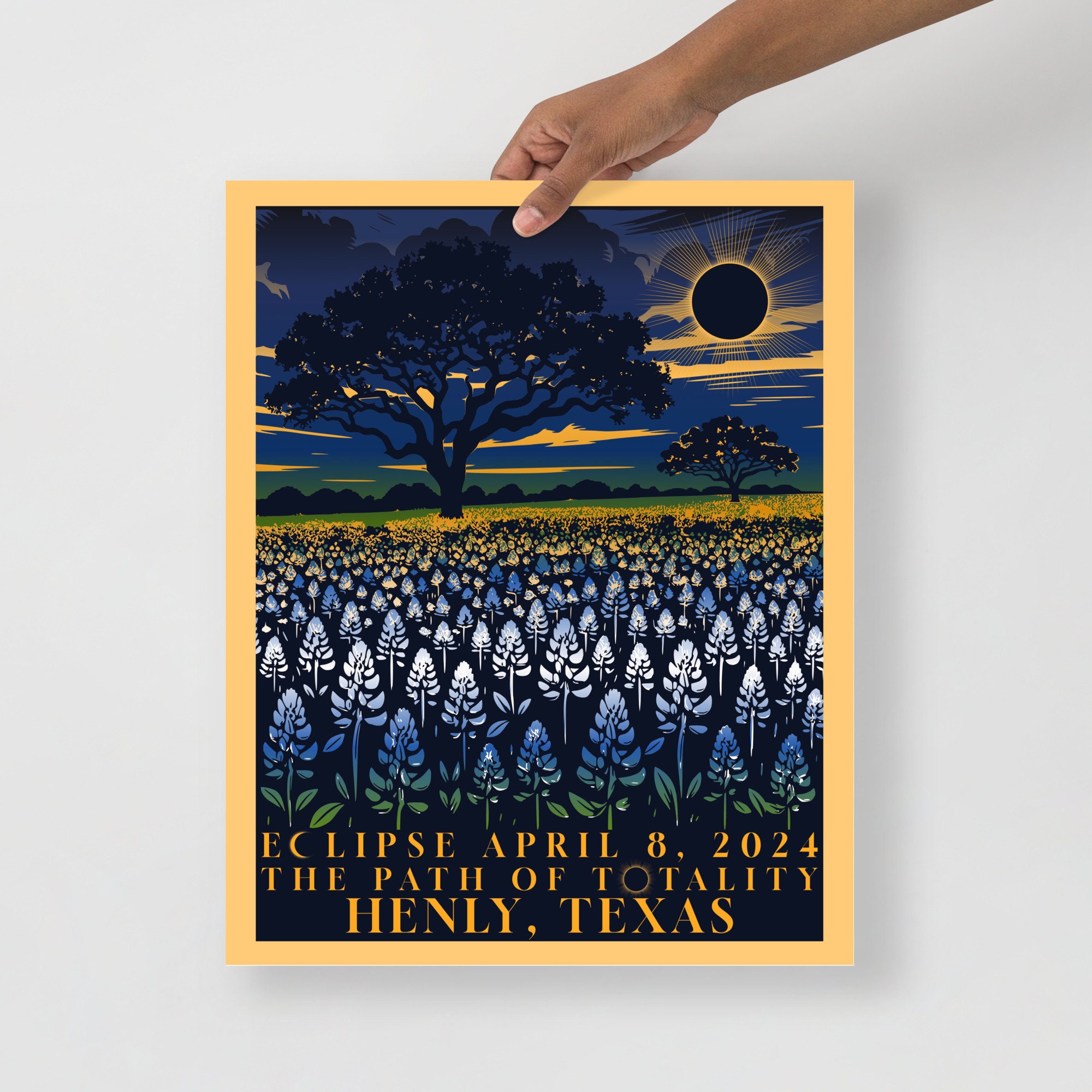 Henly, Texas Total Solar Eclipse 2024 Poster | Texas Eclipse | Path of ...