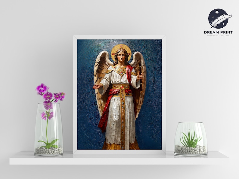 Saint Uriel the Archangel | Digital Download | Mosaic Art | Archangel ...