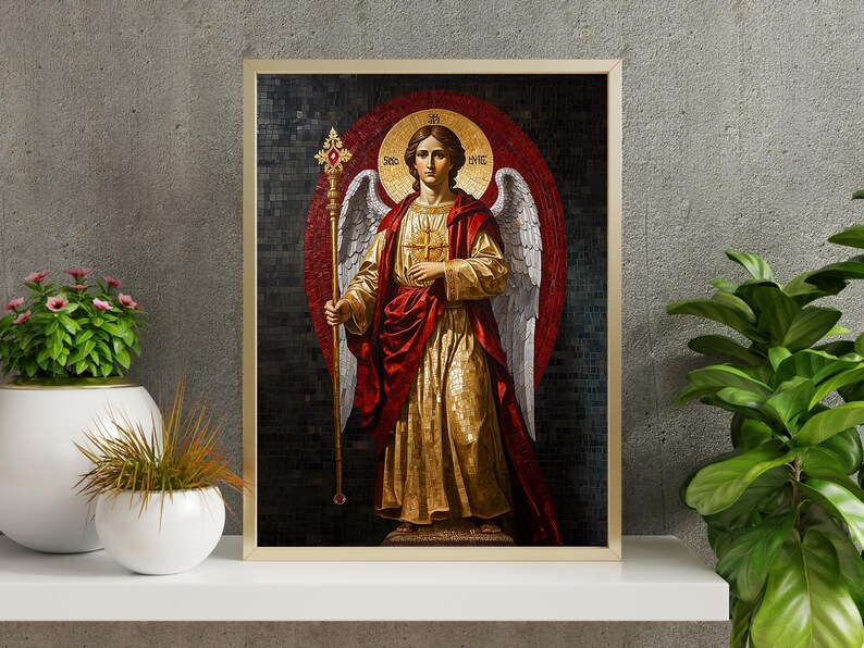 Saint Gabriel the Archangel | Digital Download | Mosaic Art | St ...