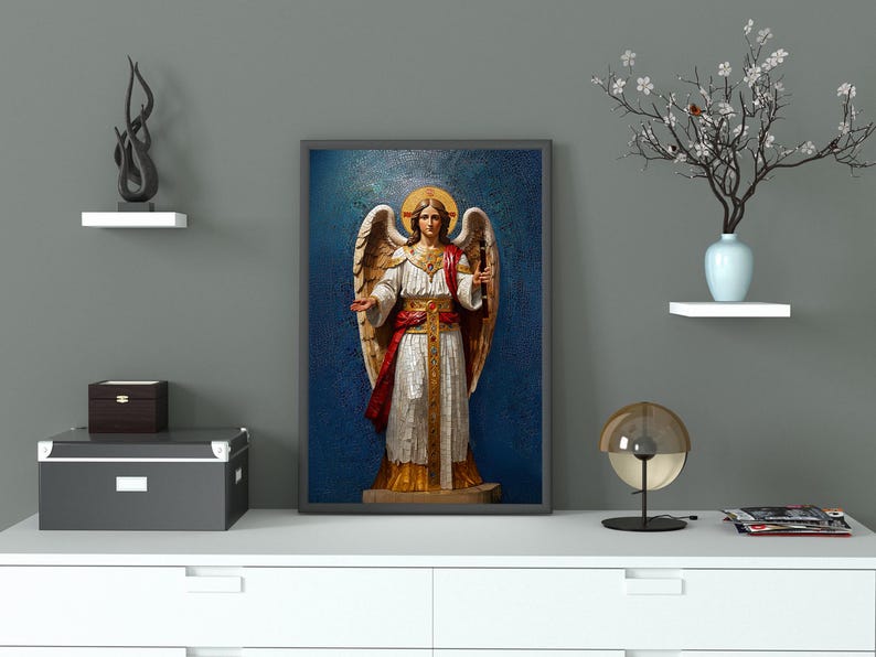 Saint Uriel the Archangel | Digital Download | Mosaic Art | Archangel ...