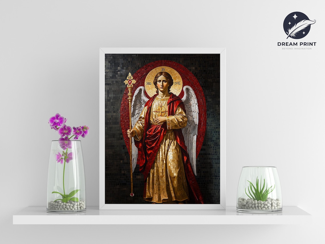 Saint Gabriel the Archangel | Digital Download | Mosaic Art | St ...