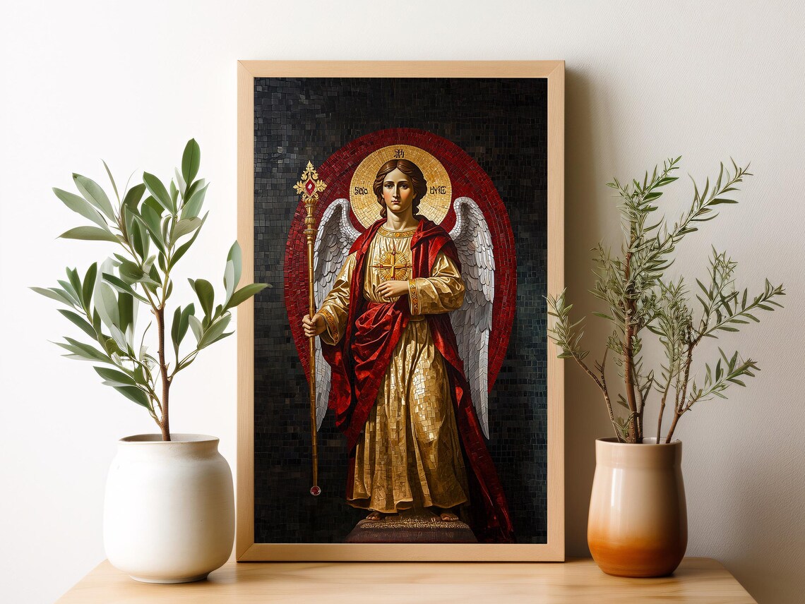 Saint Gabriel the Archangel | Digital Download | Mosaic Art | St ...