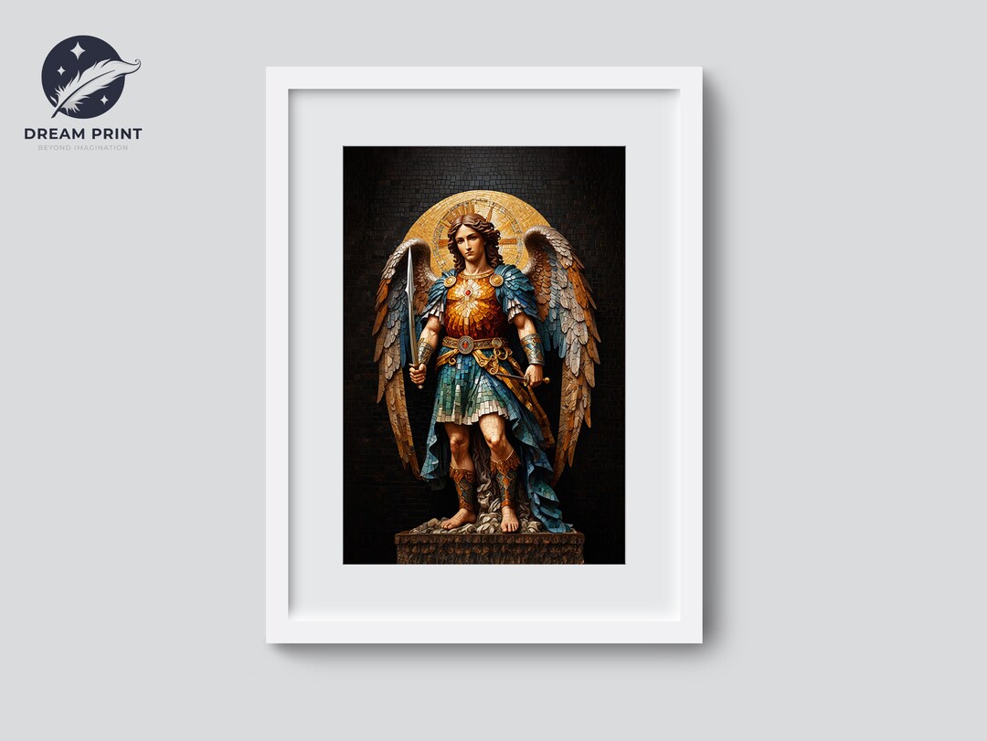 Saint Michael the Archangel Digital Download Mosaic Art St Michael Archangel Christian Artwork ...