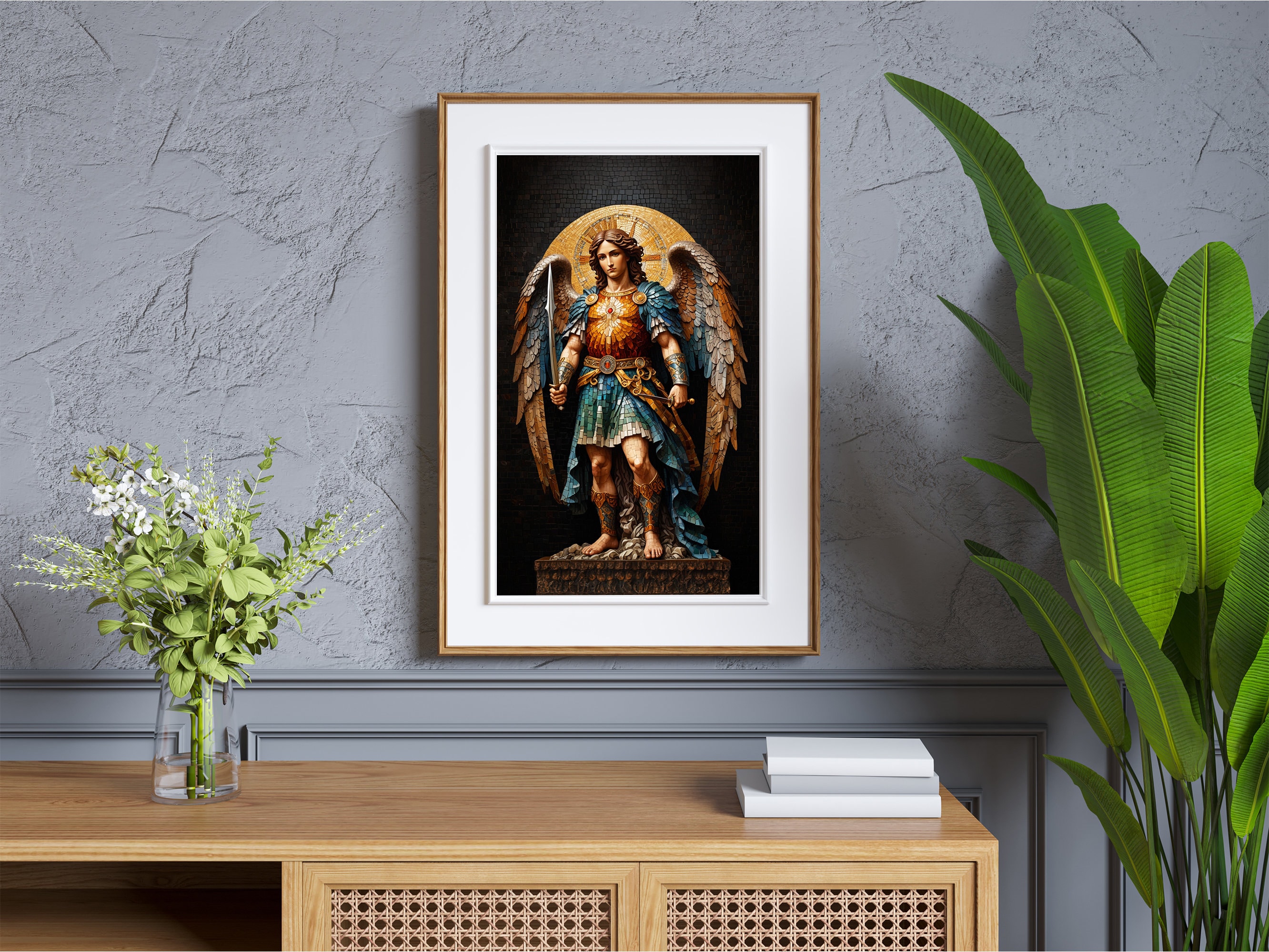 Saint Michael the Archangel | Digital Download | Mosaic Art | St Michael | Archangel | Christian ...