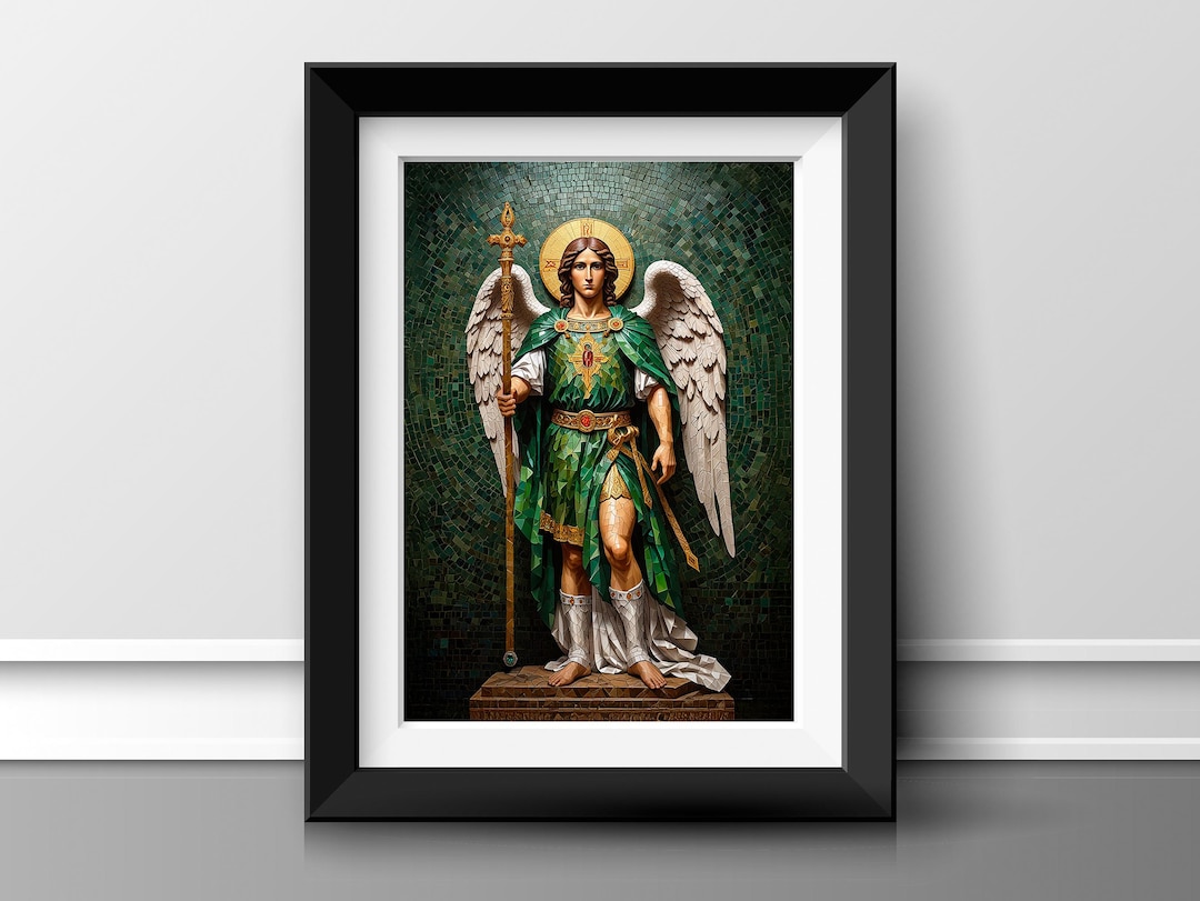 Saint Raphael the Archangel | Digital Download | Mosaic Art | St Raphael | Christian Artwork ...