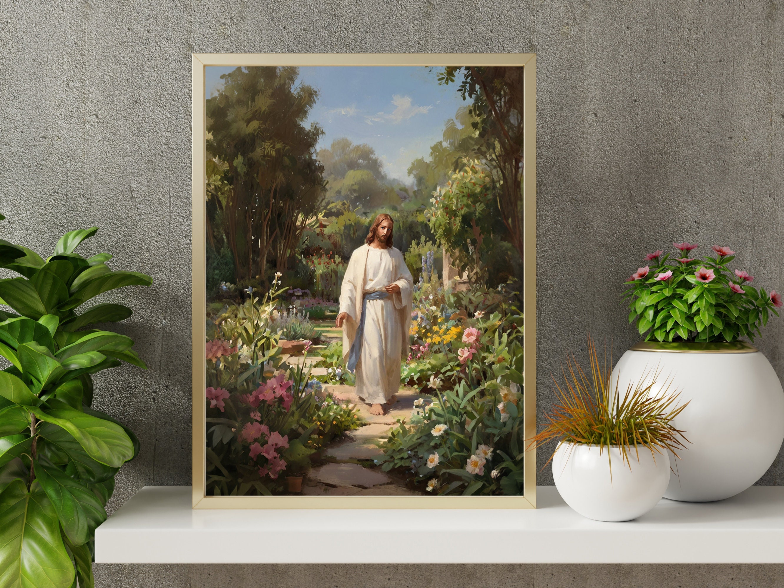 Jesus in Garden Digital Download Modern Christian Art Christian Artwork ...