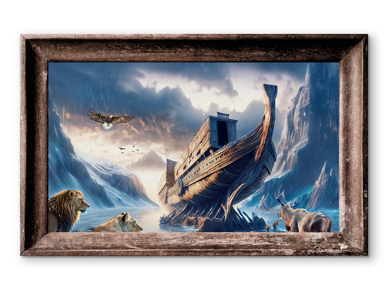 Noah's Ark | Digital Download | Noahs Ark | Noahs Ark Painting | Noahs ...