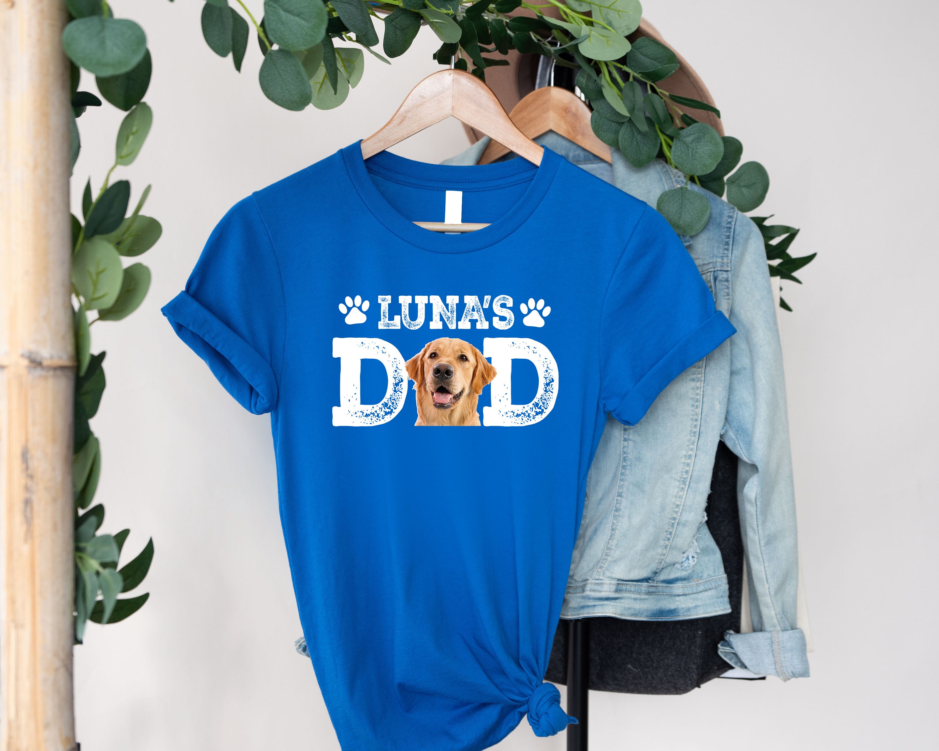 Dog Dad Shirt, Custom Dog's Photo, Personalized Dog, Dog Lover Shirt ...