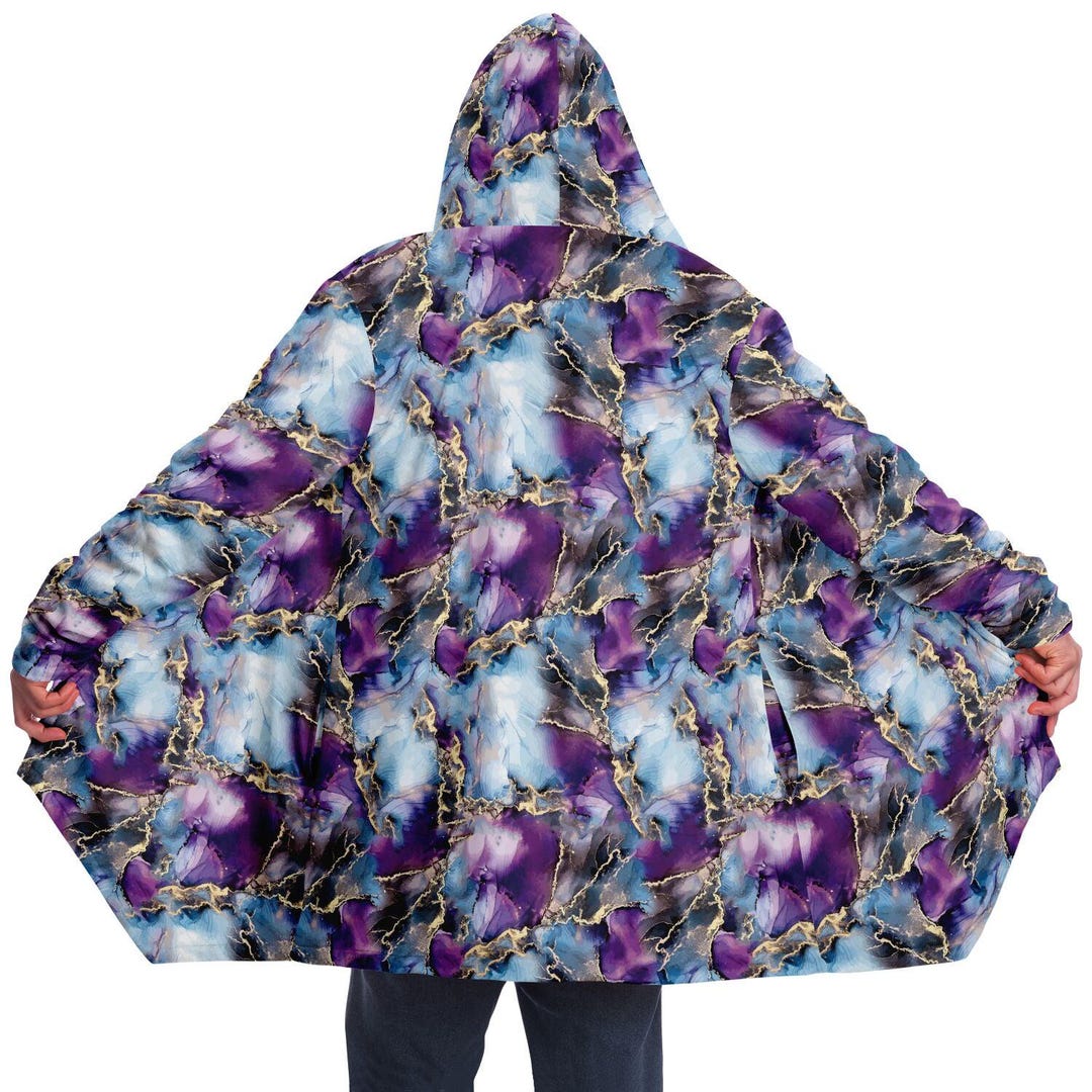 Lavender and Gold Marble Microfleece Cloak AOP - Etsy