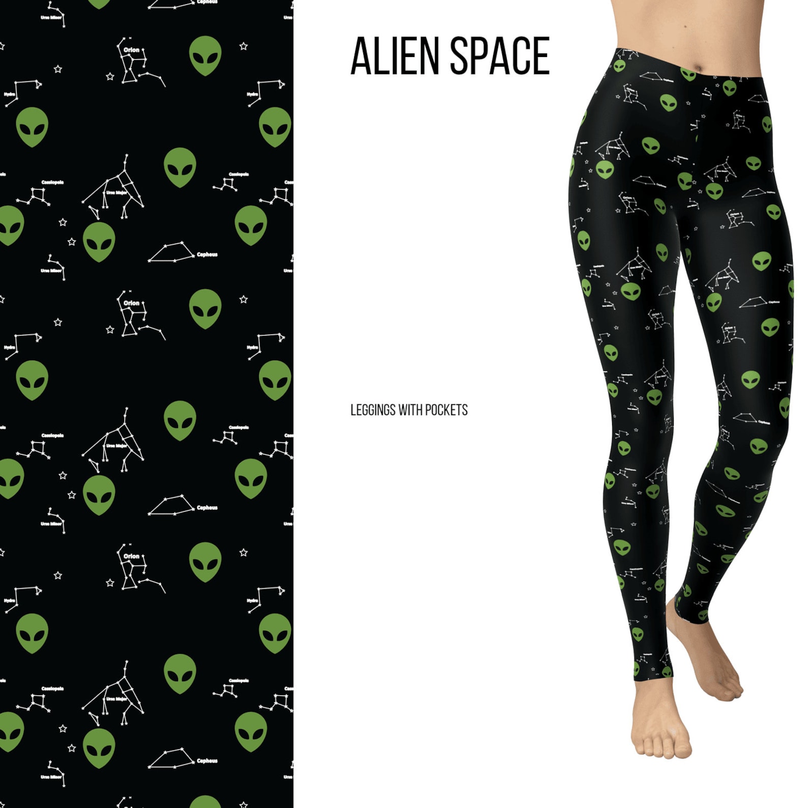 Alien Space Full Length Leggings With Pockets - Etsy