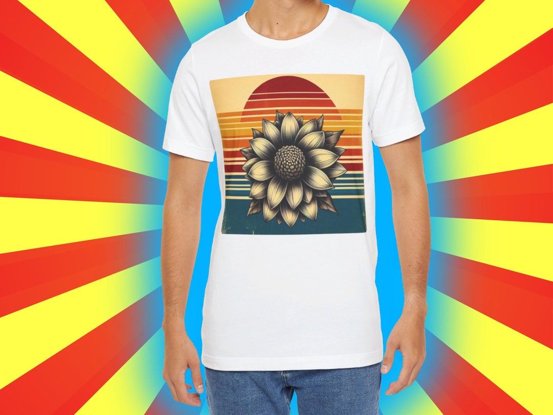 Sunflower Tshirt Retro Sunflower Design Vintage Sunflower Tshirt ...