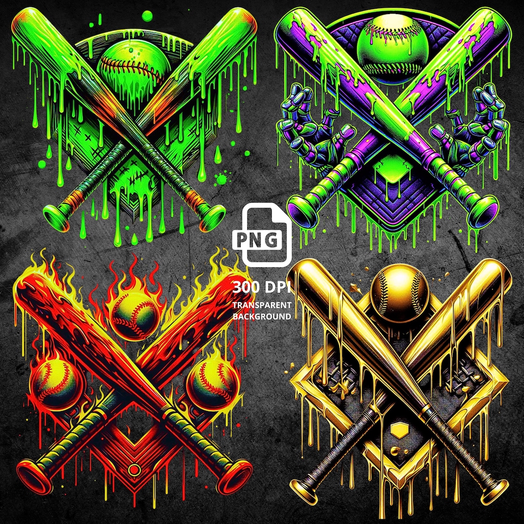 Dripping Baseball PNG, Dripping Baseball Bundle, Dripping Baseball ...