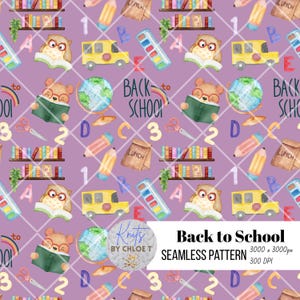 Back to School Seamless Pattern: Teacher Student Fabric (digital ...