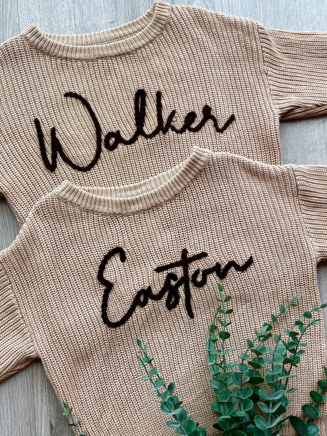 Hand Embroidered Baby Name Sweater: Personalized Knit Gift - Baby ...