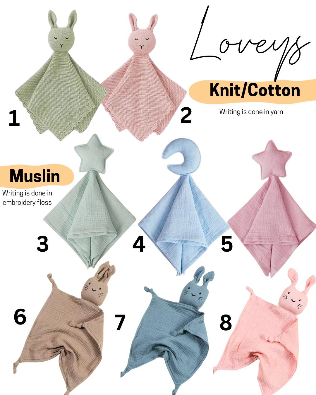 Hand Embroidered Baby Name Lovey Animal Comfort Blanket Keepsake ...