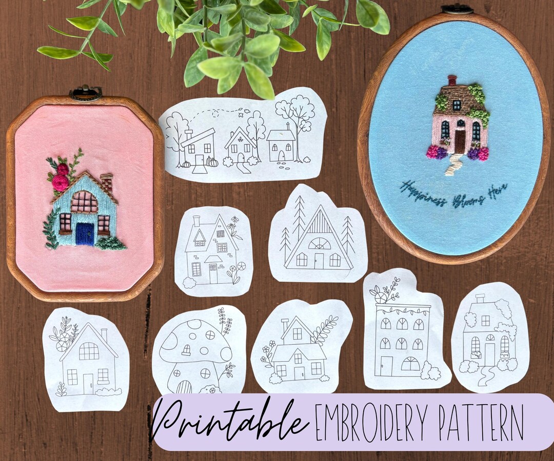 Cottagecore House Embroidery Patterns: Stick & Stitch Designs - Etsy