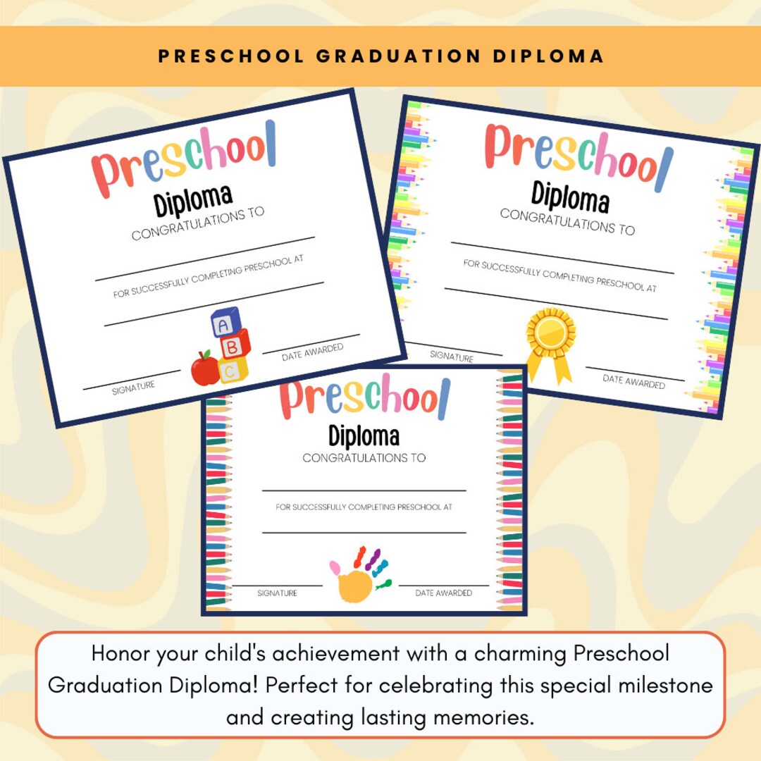 Pre-k Graduation Printable Diplomas Bundle for Teachers - Etsy