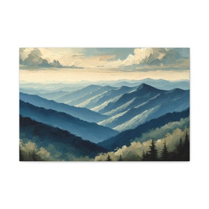 North Carolina Wall Art//nc Mountain Art//blue Ridge Canvas//blue Ridge ...