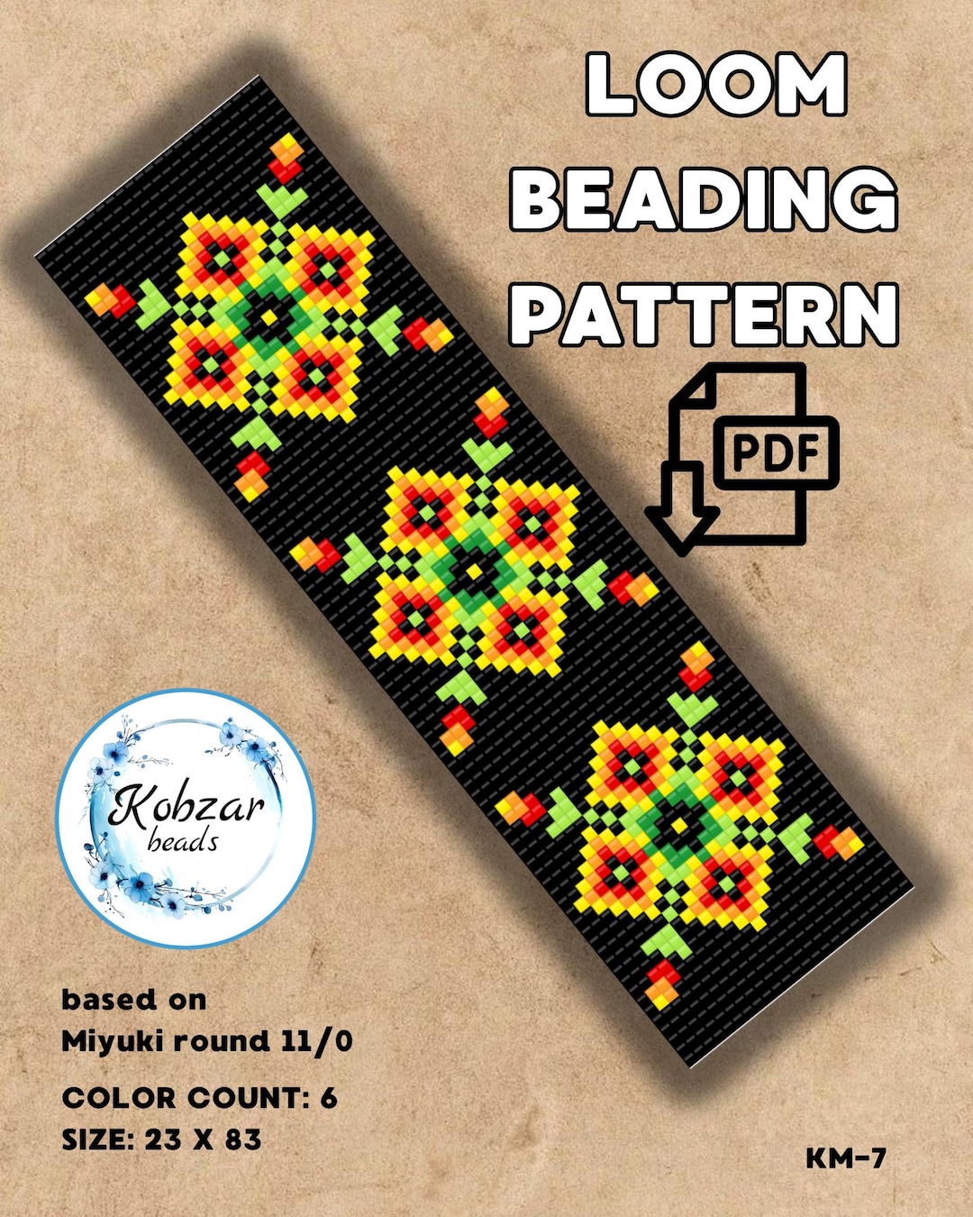 Beaded Bracelet PDF Pattern | Loom Bracelet Tutorial | Miyuki Delica ...