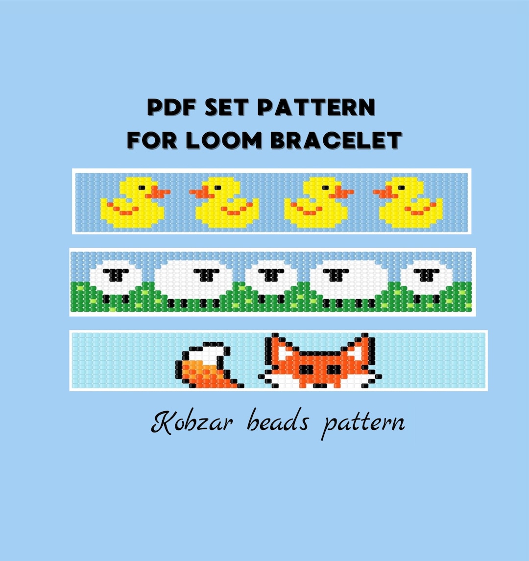 Set of 3 Patterns for Loom Bracelet Beading Cuff Bead Preciosa PDF ...