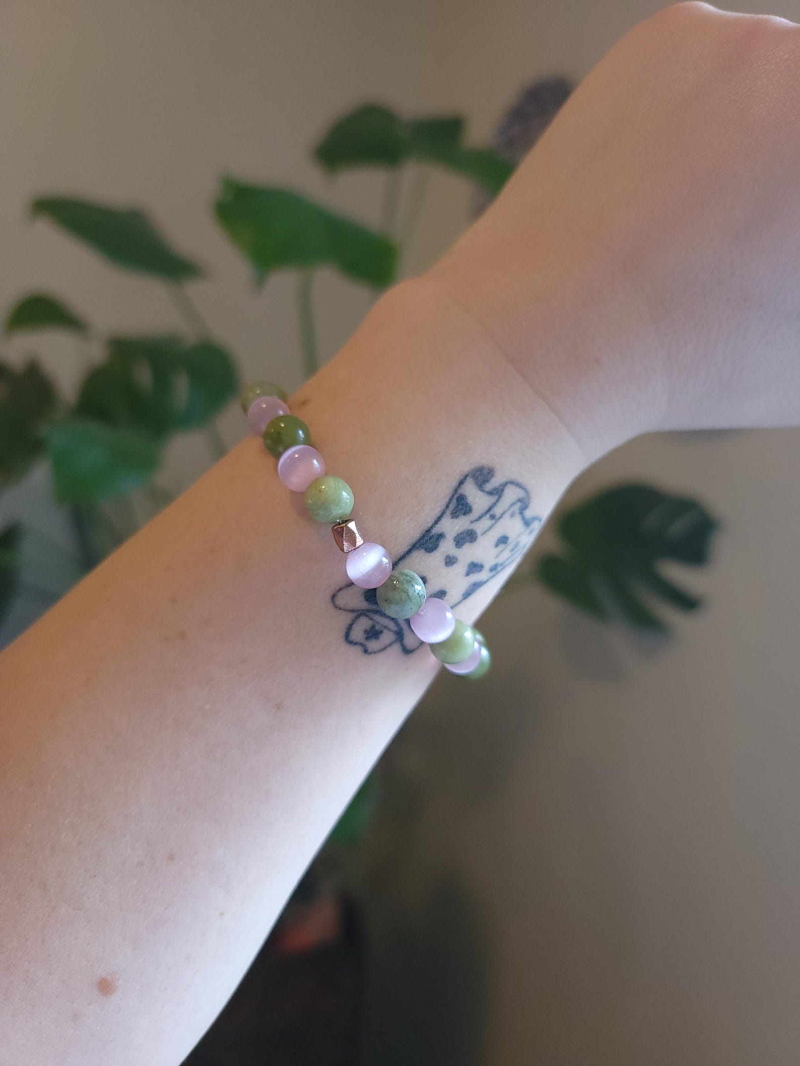 Pink Goes Good With Green Wicked-inspired Beaded Bracelet, Pink Cat Eye ...