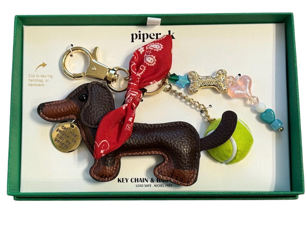 NWT Rare Tiktok Viral Piper K Dachshund Bandana Key Chain and Bag Charm ...
