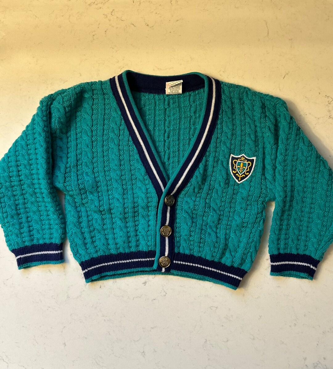 Vintage Toddler Sports Cardigan Seafoam Green size 24M - Etsy