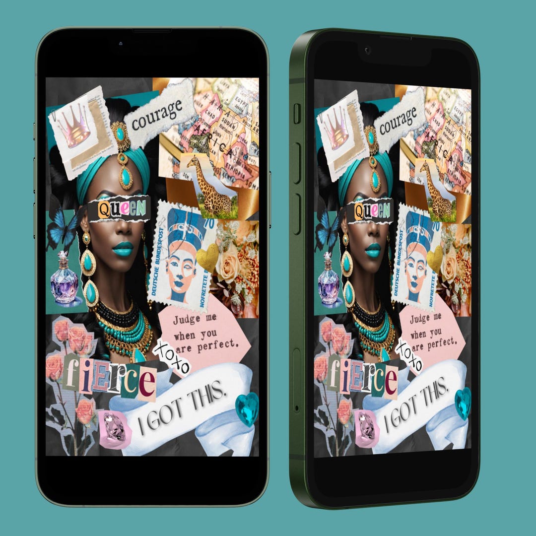 Queen Collage Art Black Women Screensaver Phone Wallpaper Background - Etsy