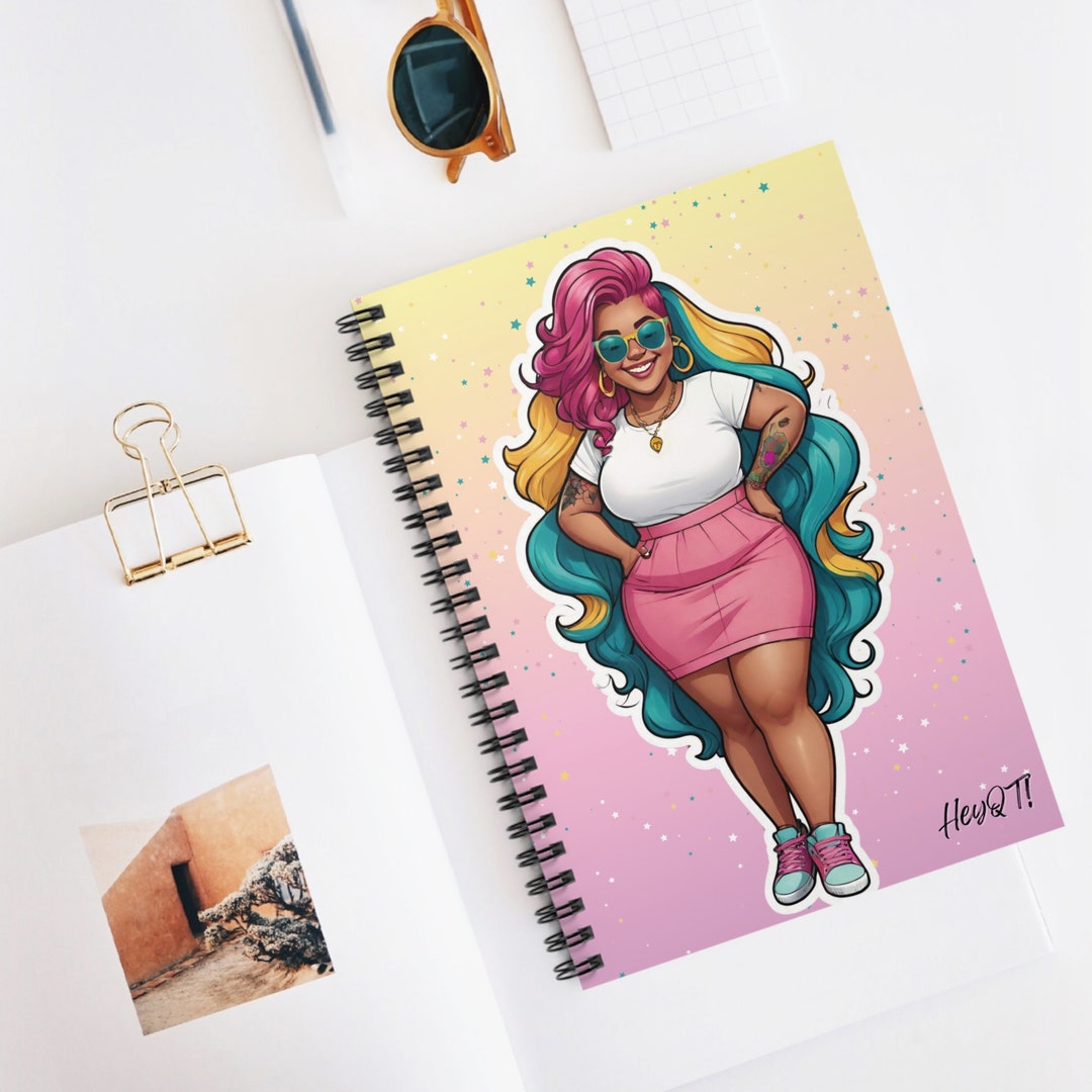 Cute Colorful Tattoo Latina Girl Spiral Notebook Journal Ruled Line - Etsy