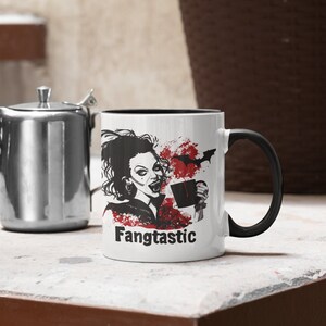 Fangtastic Vampire Mug, Vampire Drinking Blood, Gothic Creepy Spooky ...