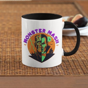 Monster Mash Mug: Frankenstein & Dracula Halloween Coffee Mug - Etsy