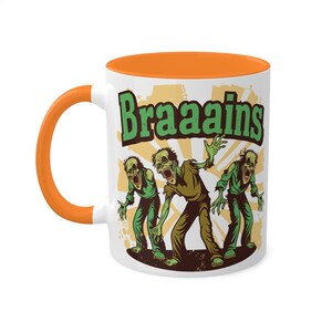 Braaains Zombies Coffee Cup, Walking Dead Gift Idea, Funny Halloween ...