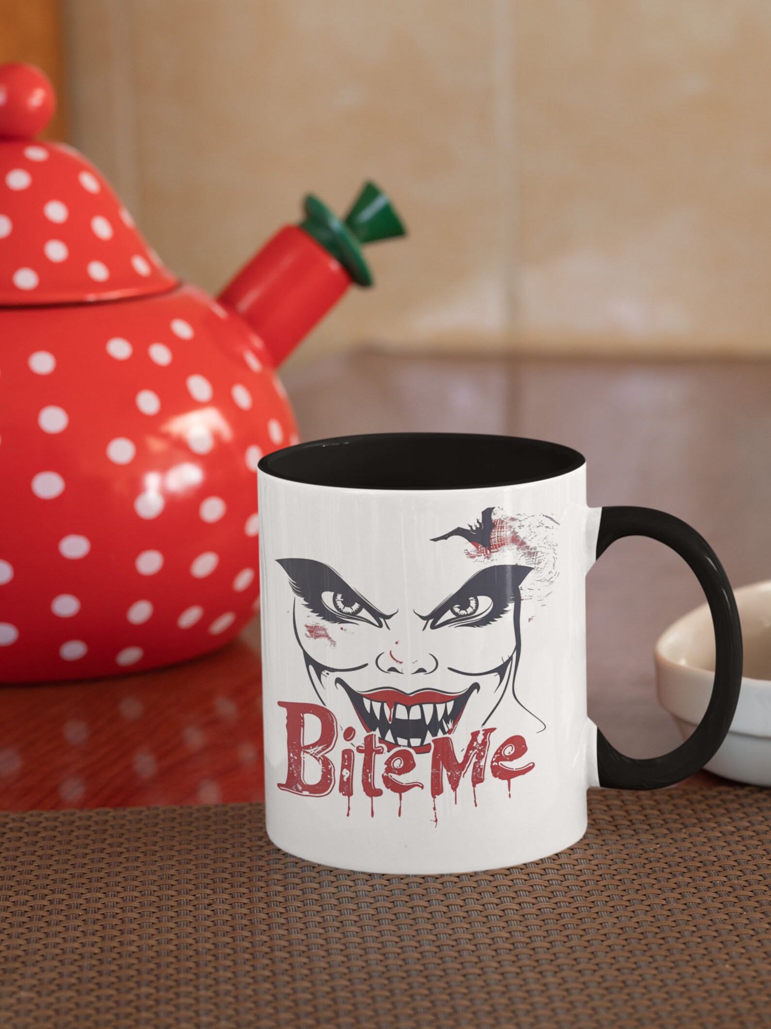 Bite Me Vampire Coffee Mug, Gothic Horror Halloween Cup - Etsy