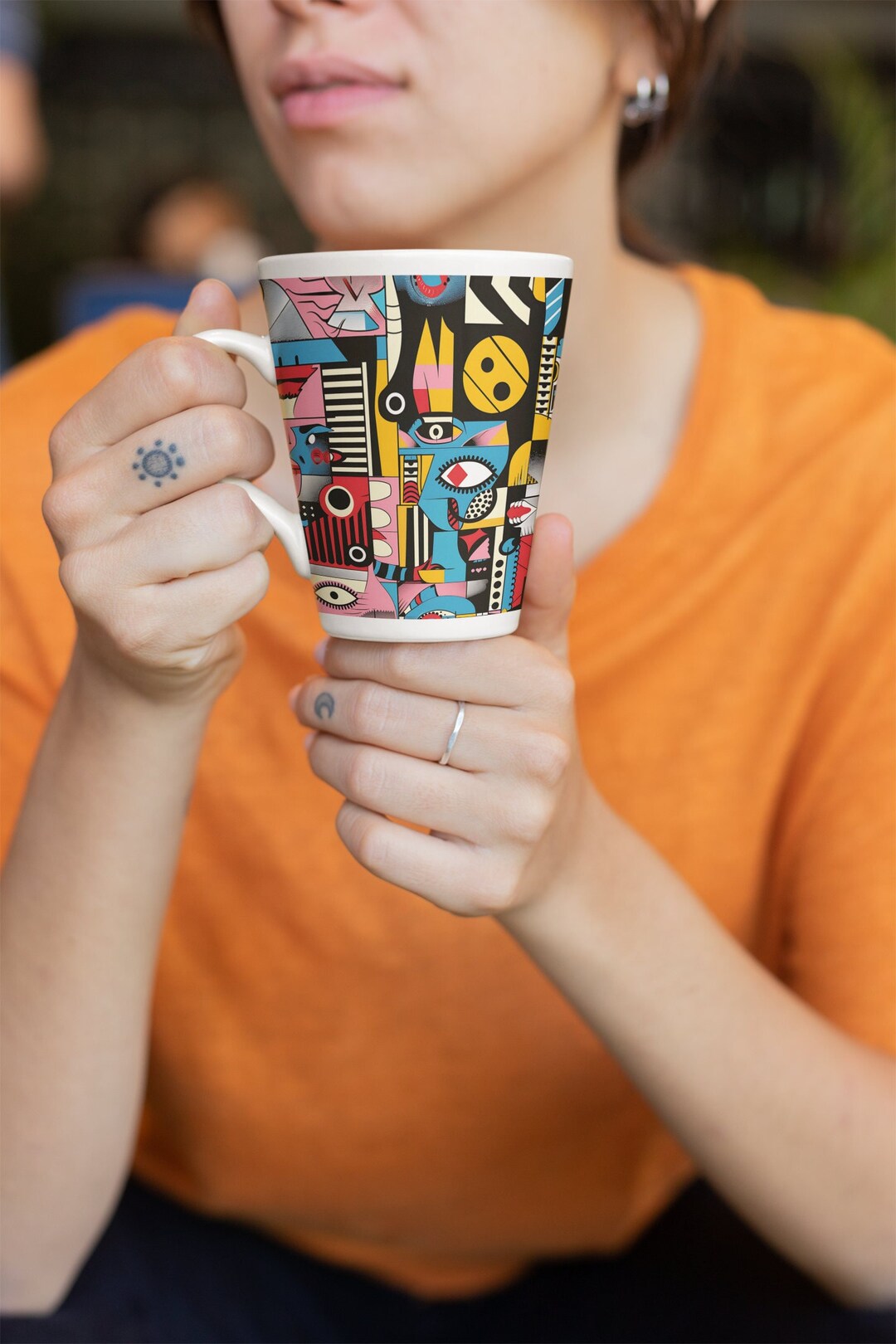 Memphis Style Art Deco, Artistic Gift Coffee Mug, Latte Mug 12 Oz - Etsy